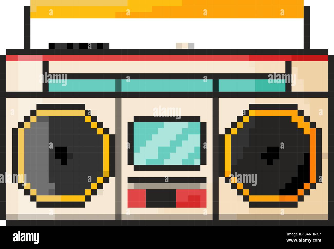 8 bit tape recorder icon. Pixel art object. Old school computer graphic style Stock Vector Image ...