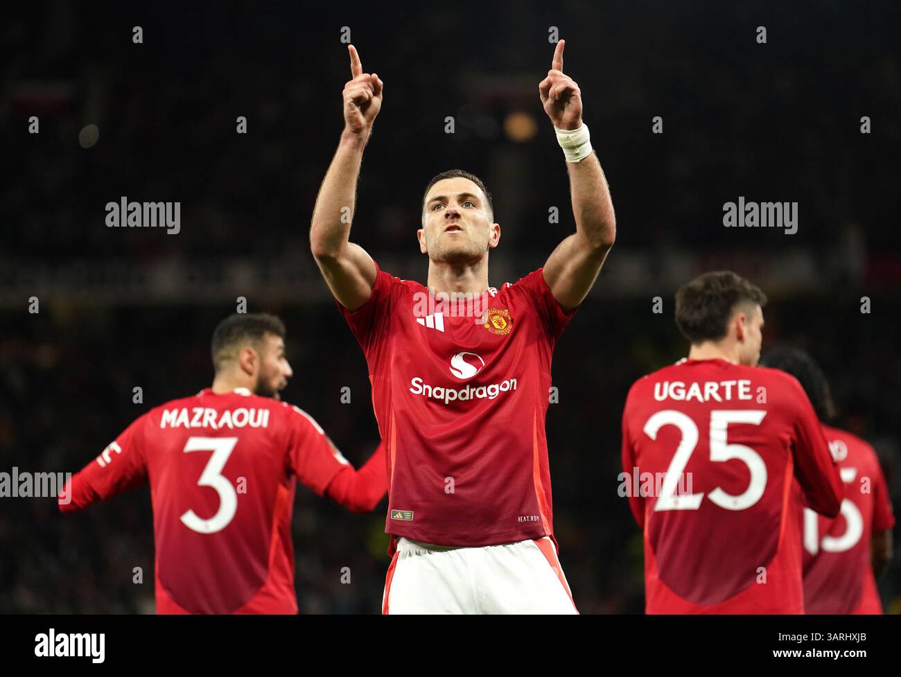 Manchester United's Diogo Dalot celebrates scoring their side's second ...