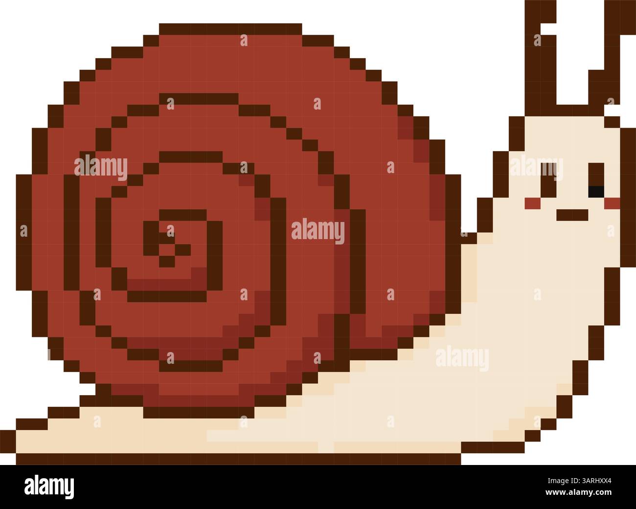8 bit snail. Pixel art object. Old school vintage game graphic Stock ...
