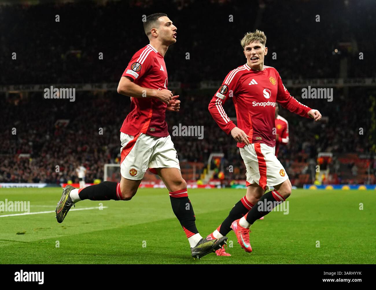 Manchester United's Diogo Dalot celebrates scoring their side's second ...