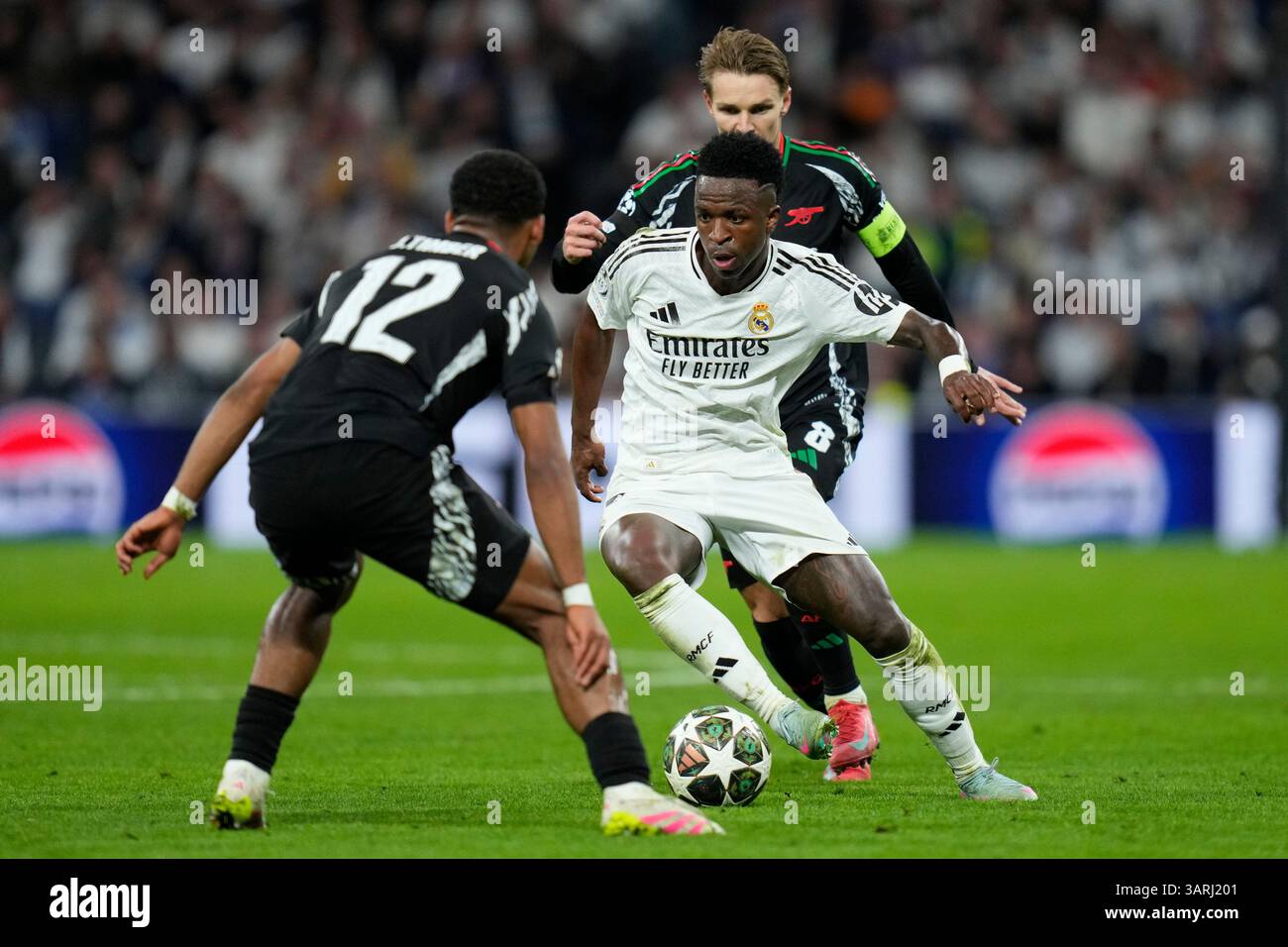 Madrid, Spain. 16th Apr, 2025. Vinicius Junior of Real Madrid CF and ...