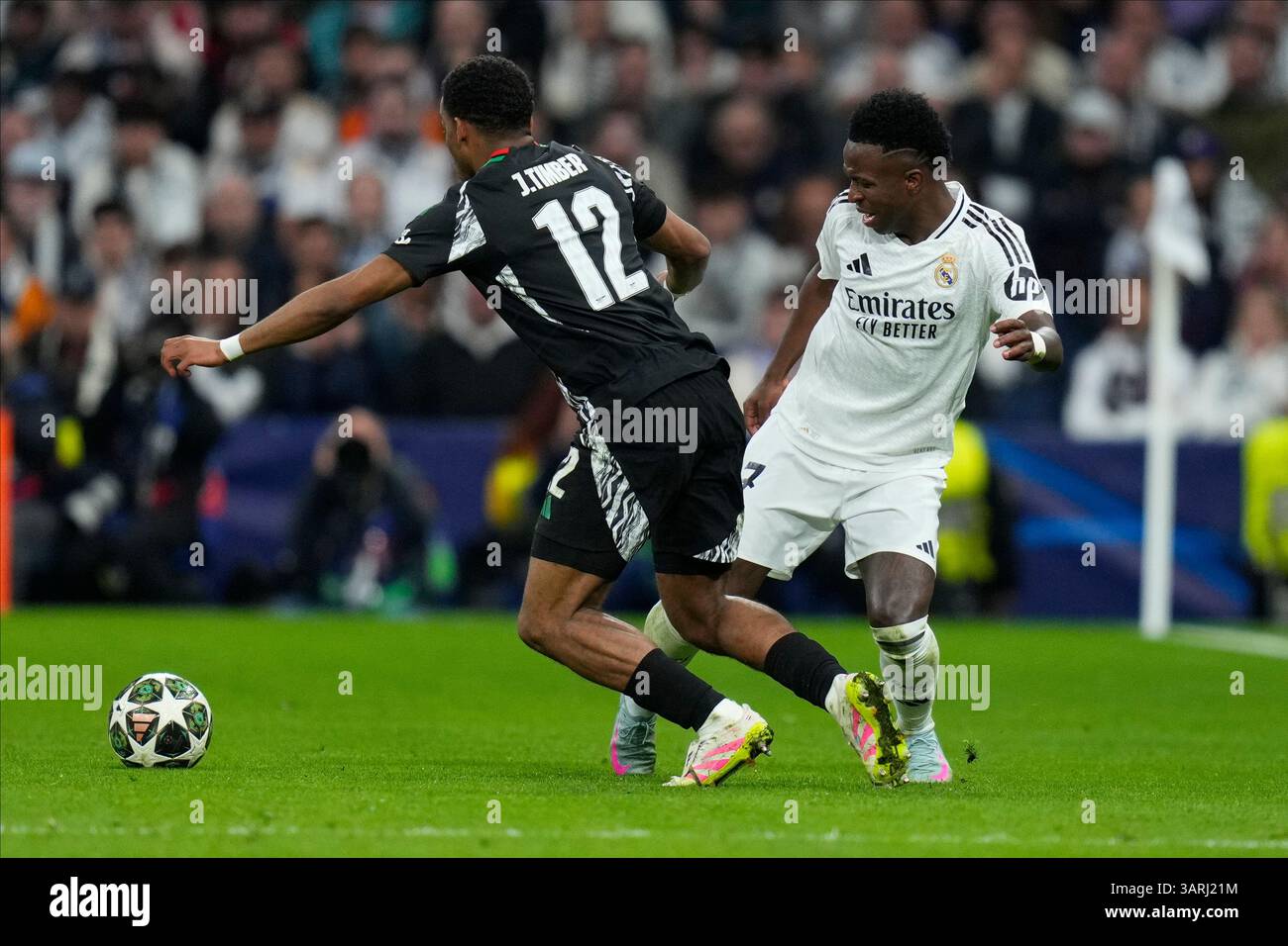Madrid, Spain. 16th Apr, 2025. Vinicius Junior of Real Madrid CF and ...