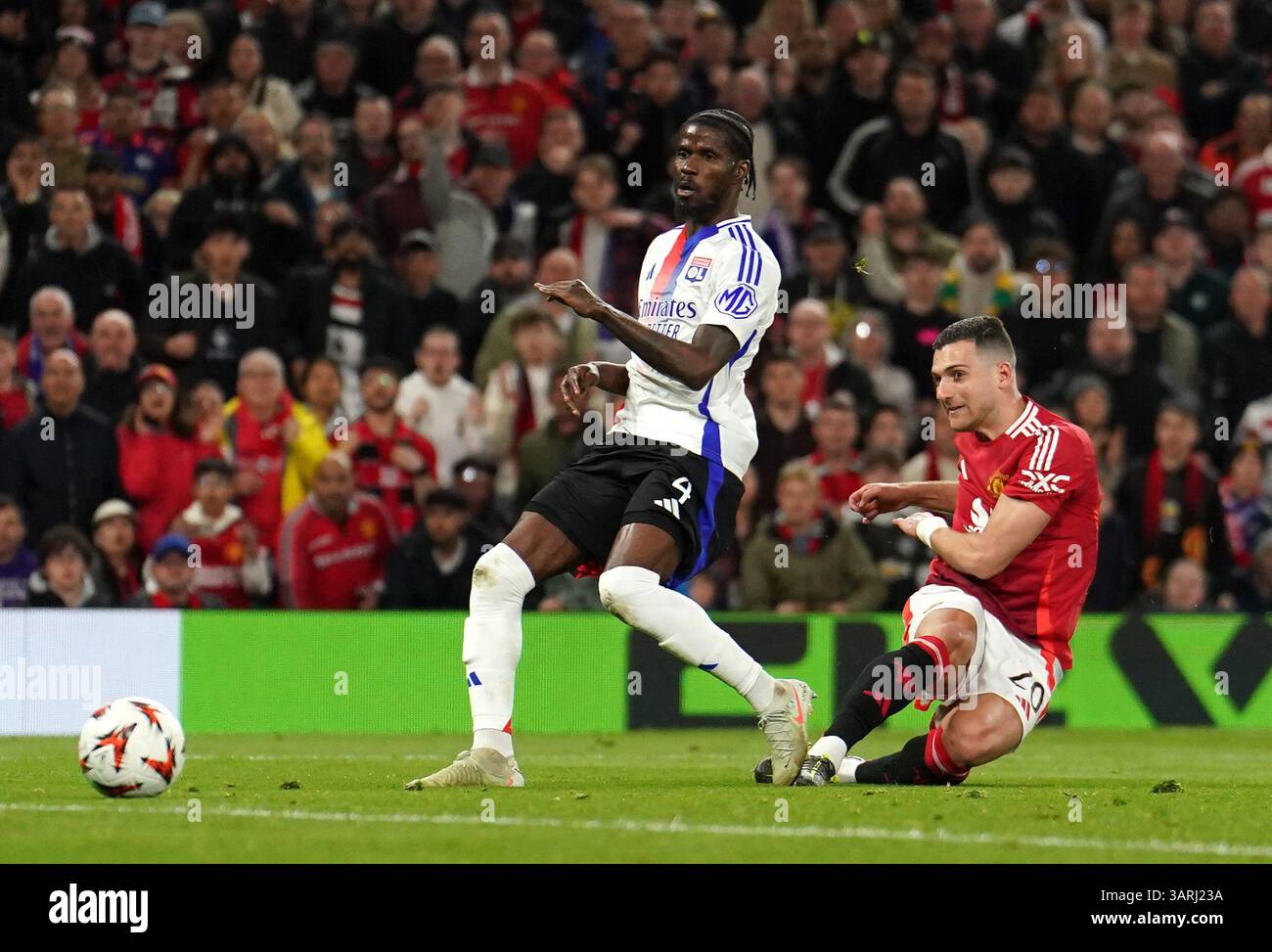 Manchester United's Diogo Dalot scores their side's second goal of the ...