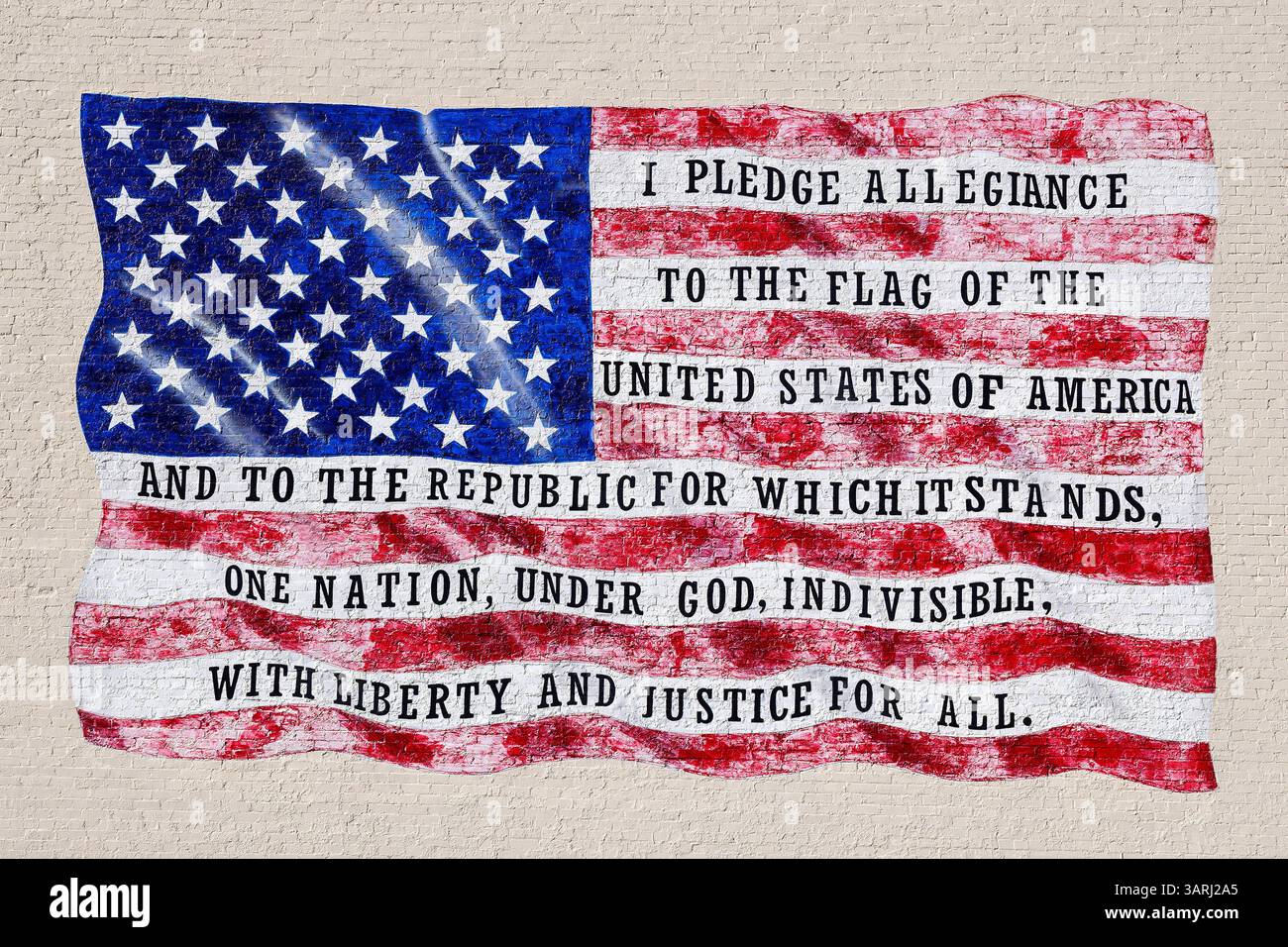Mural of the American flag pledge of allegiance, San Diego, California ...