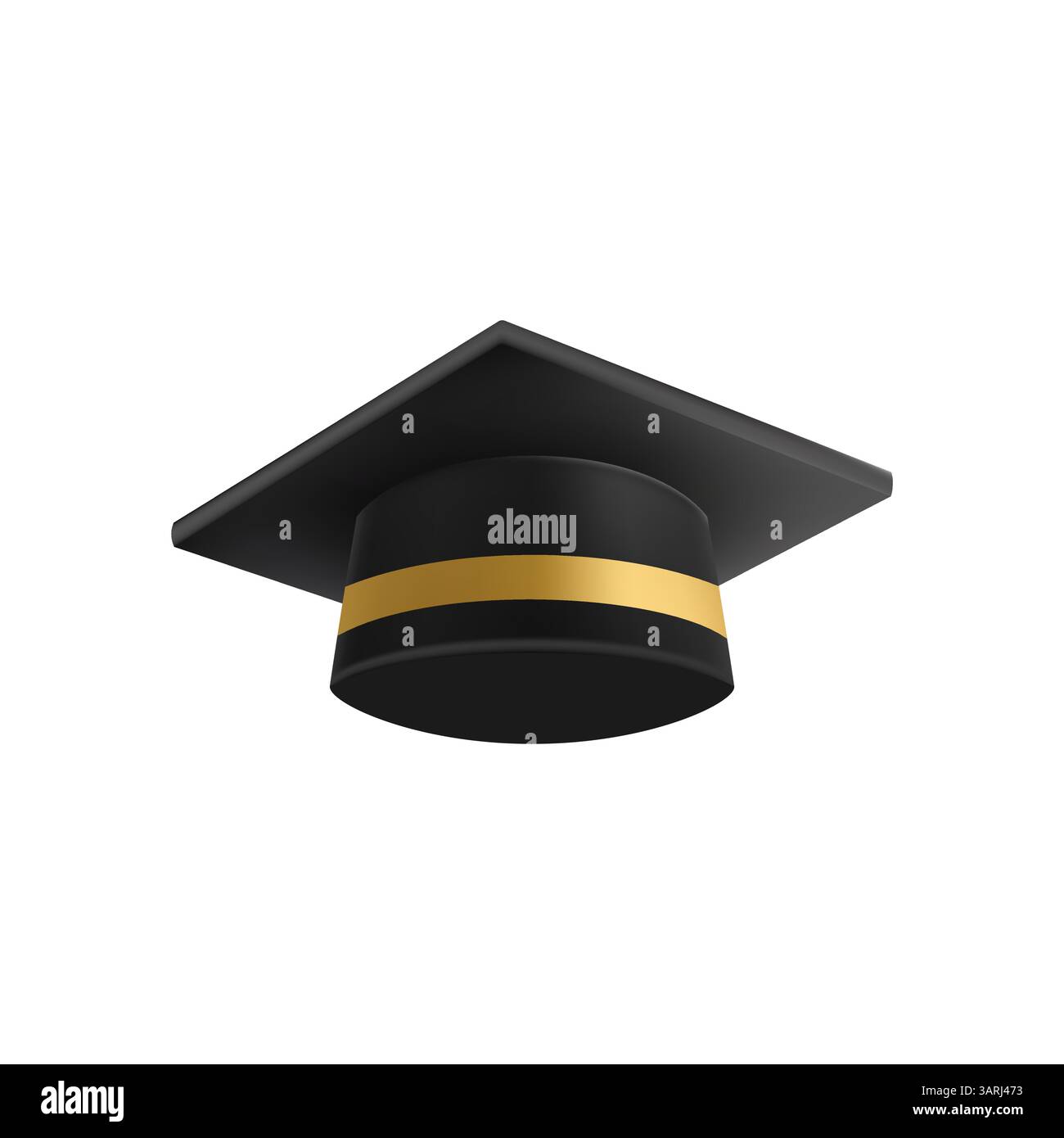 Realistic Black graduate cap. 3D Graduation Doctoral hat Stock Vector ...