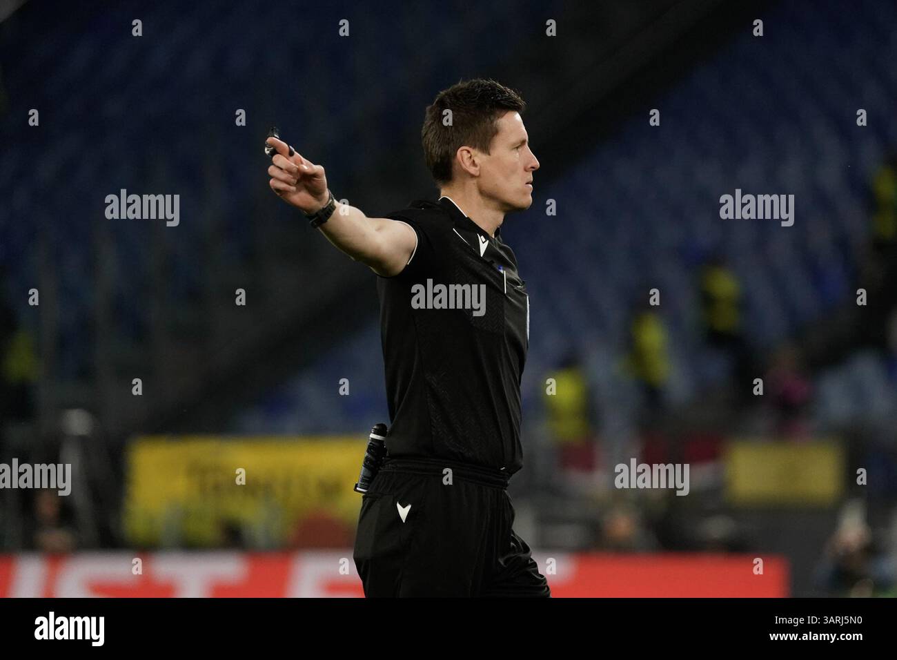 Rome, Italy. 17th Apr, 2025. Referee Daniel Siebert during quarter ...