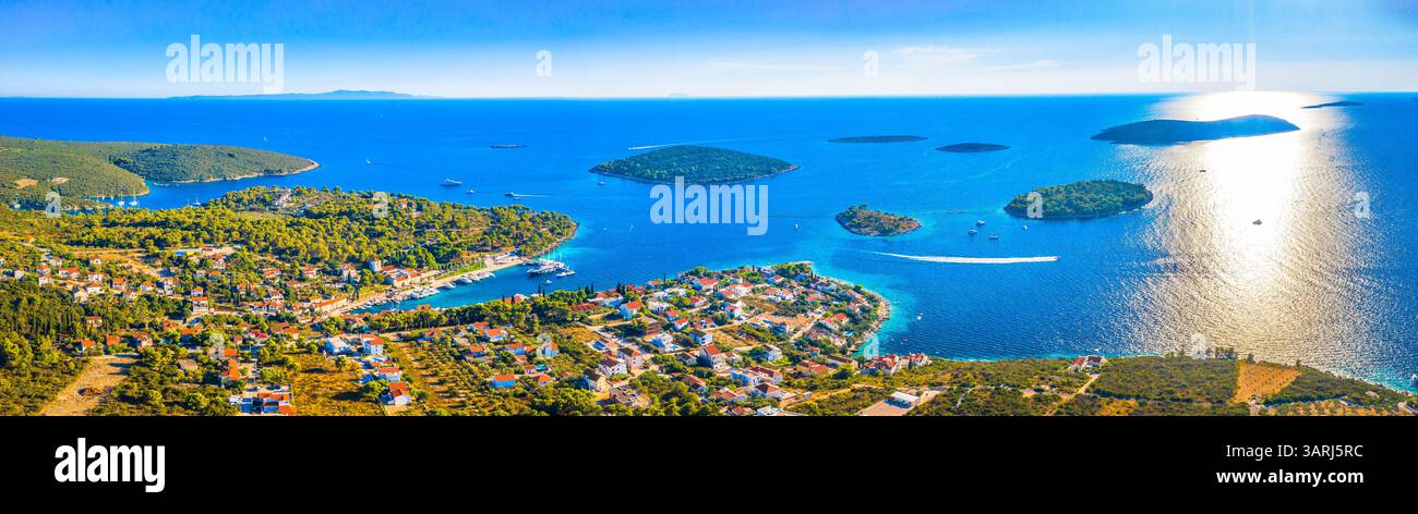 A breathtaking aerial panorama of Maslinica on Solta Island, Croatia ...