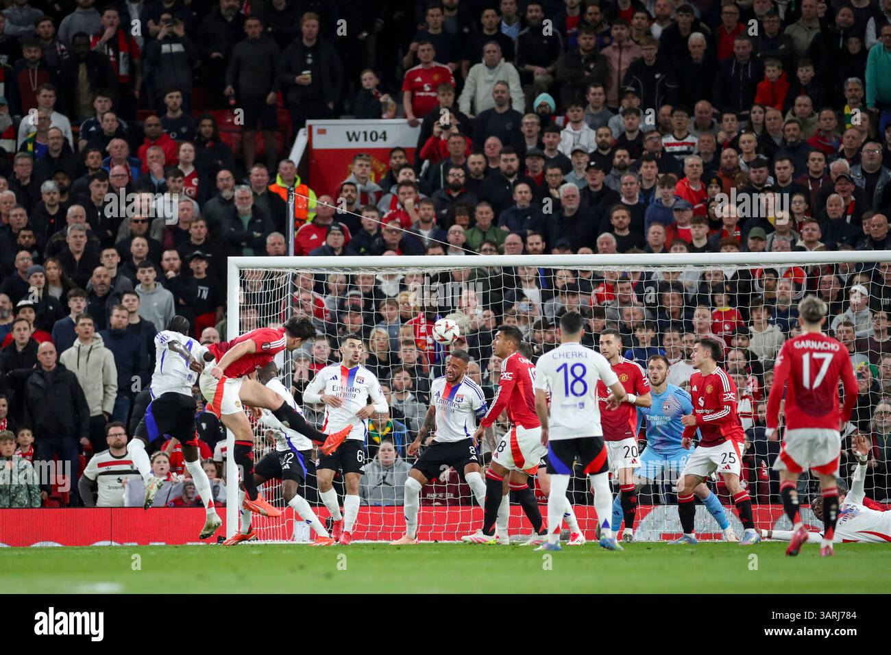 Manchester, UK. 17th Apr, 2025. Manchester United defender Harry ...