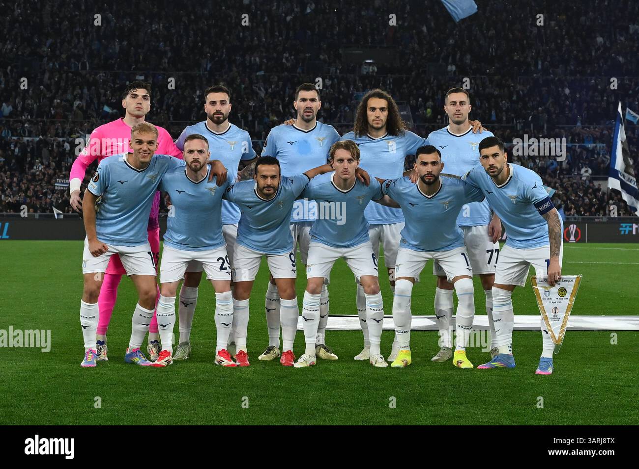 S.S. Lazio players are posing for a team photo during the UEFA ...