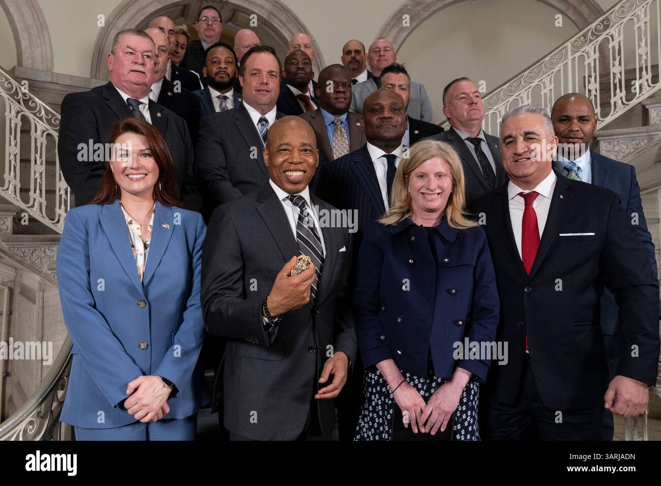 New York, NY - April 15, 2025: Mayor Eric Adams, President of SBA ...
