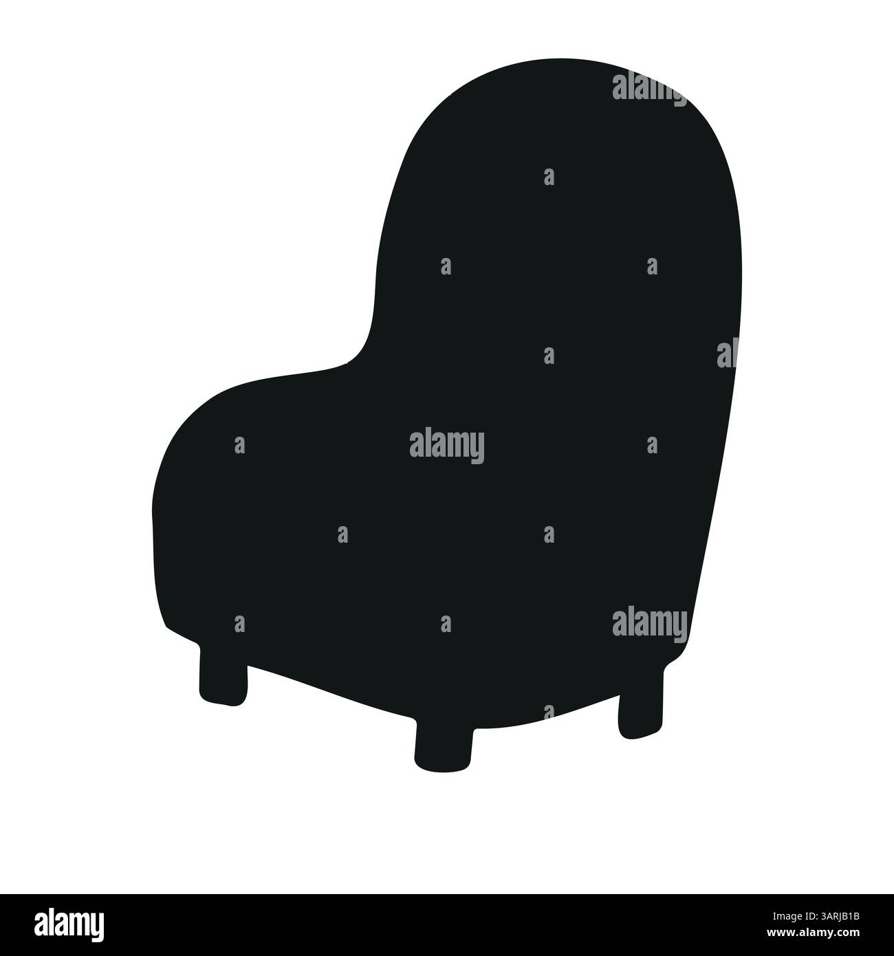 Vector hand drawn armchair silhouette isolated on white background ...