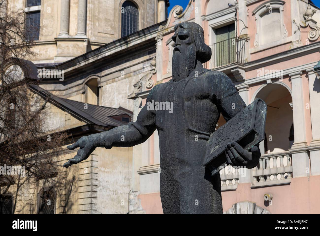 Historic monument to Ivan Fedorov, the first printer, located in the ...