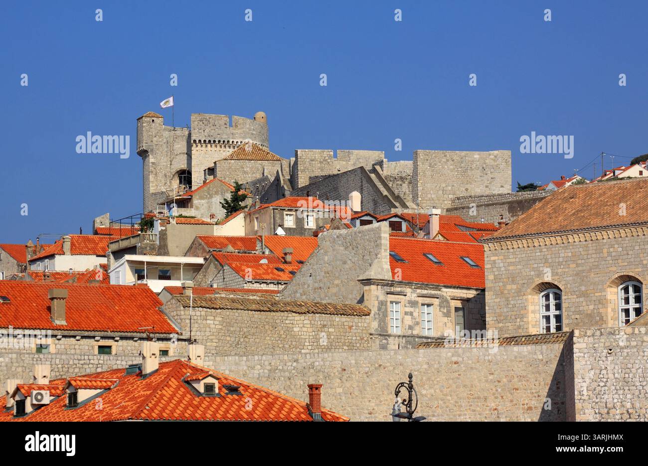 Croatia Dubrovnik Harbor and historical center UNESCO World Heritage ...