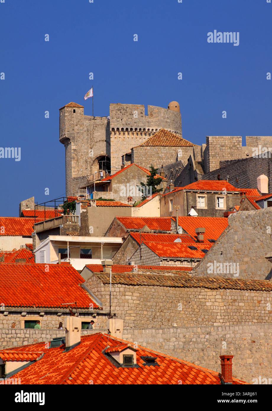 Croatia Dubrovnik Harbor and historical center UNESCO World Heritage ...