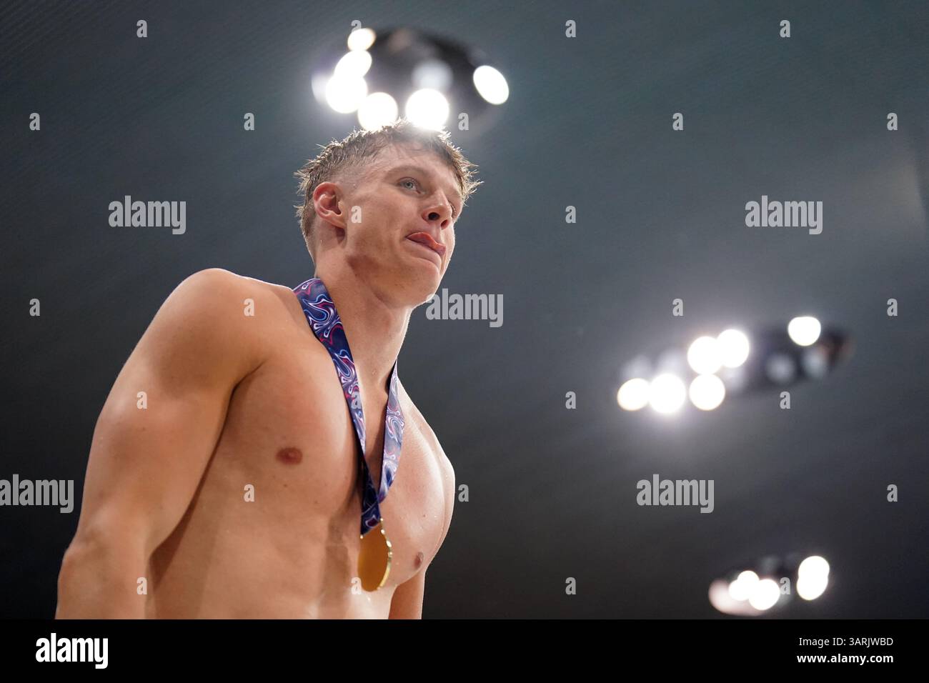 Oliver Morgan after the Men's 100m Backstroke on day three of the ...