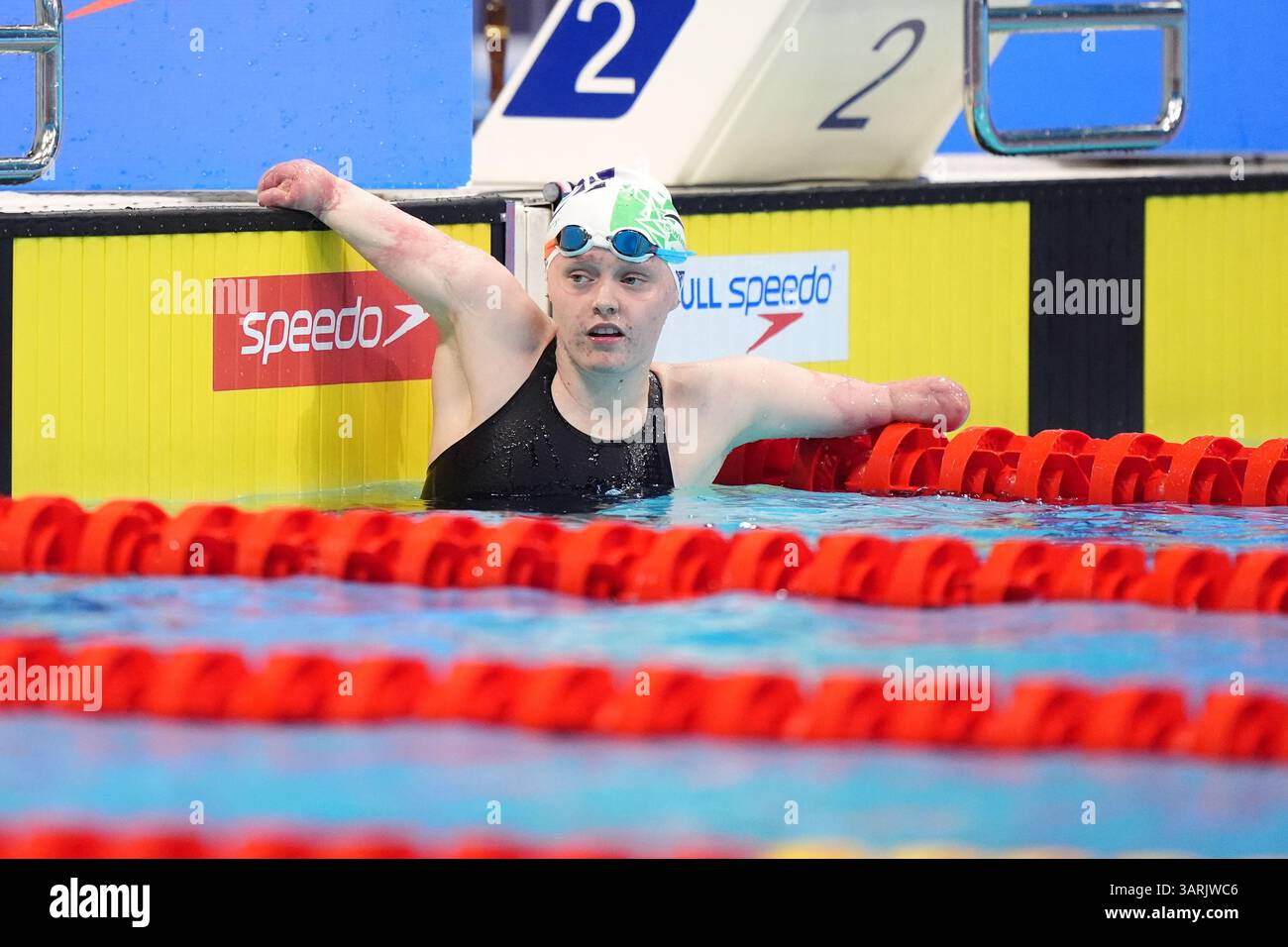 Ellie Challis before the Women's 50m MC Backstroke on day three of the ...
