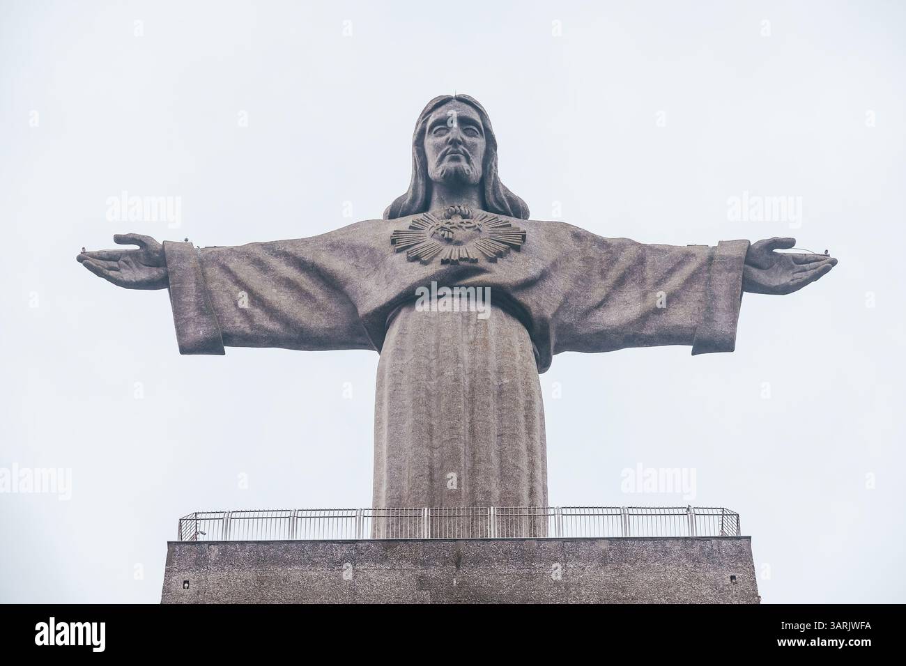 Cristo Rei as Jesus Christ the King statue with wide opened arms in ...
