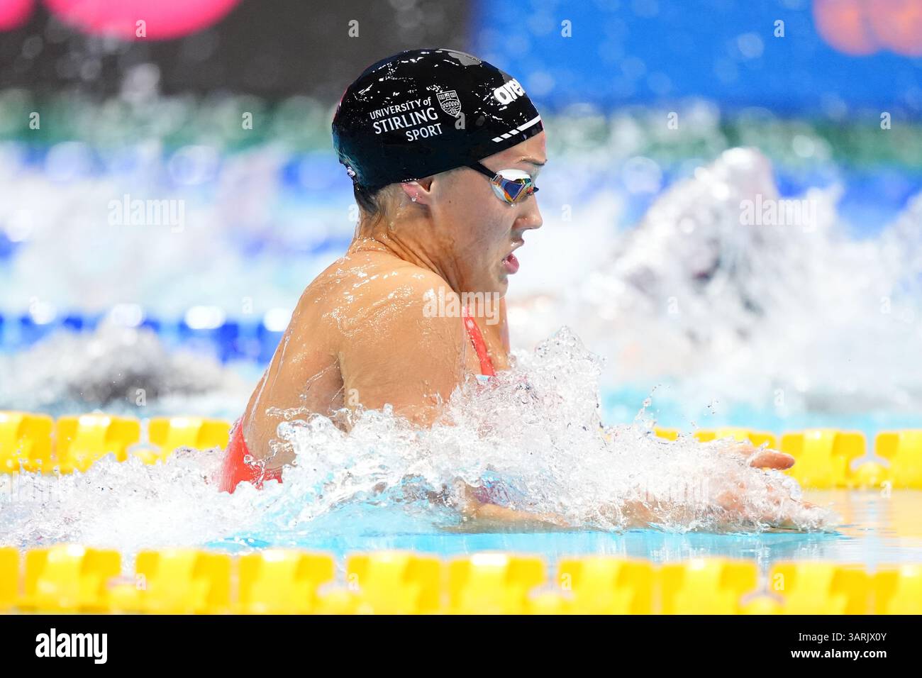 Angharad Evans during the Women's 200m Breaststroke on day three of the ...