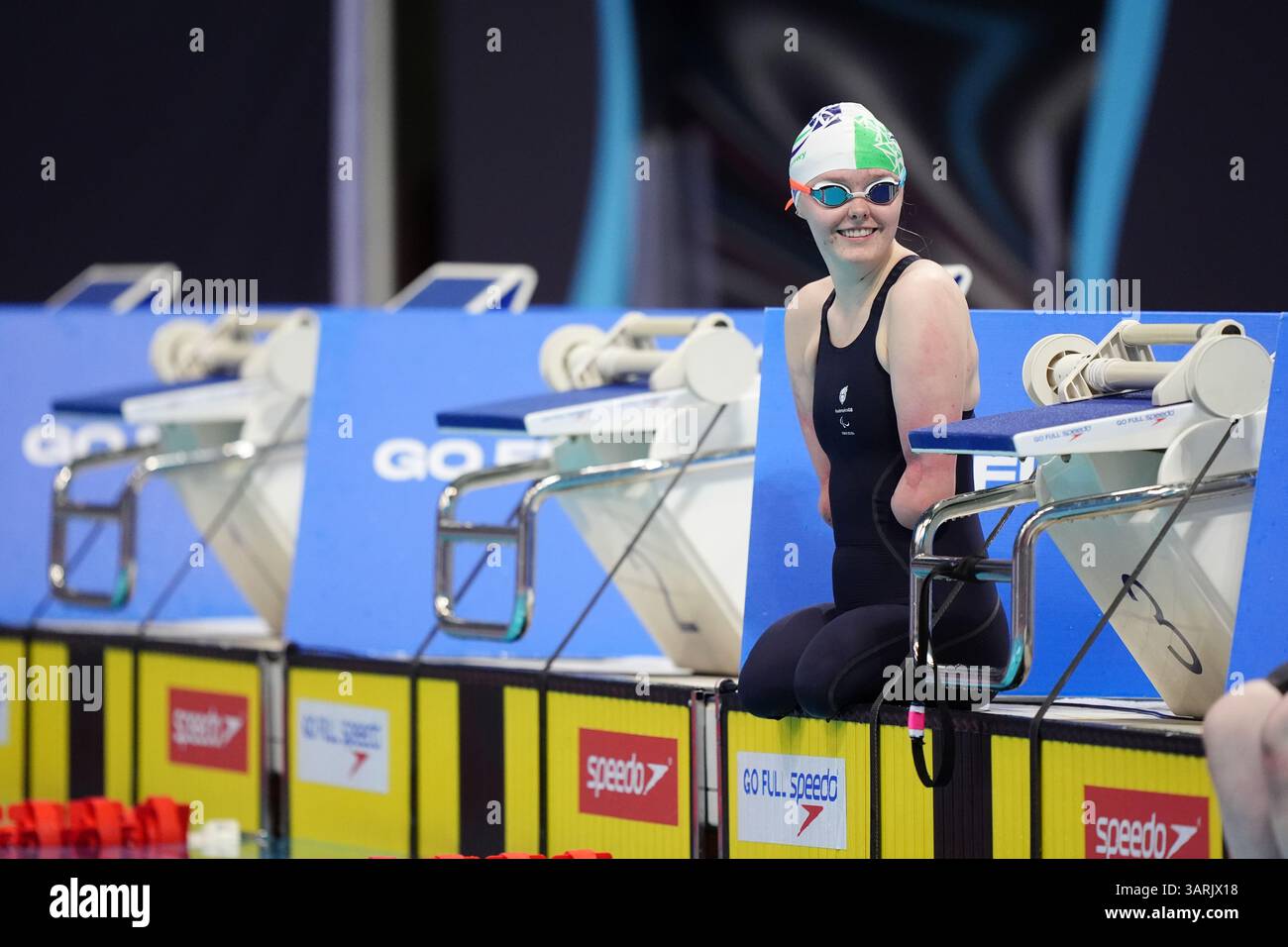 Ellie Challis before the Women's 50m MC Backstroke on day three of the ...