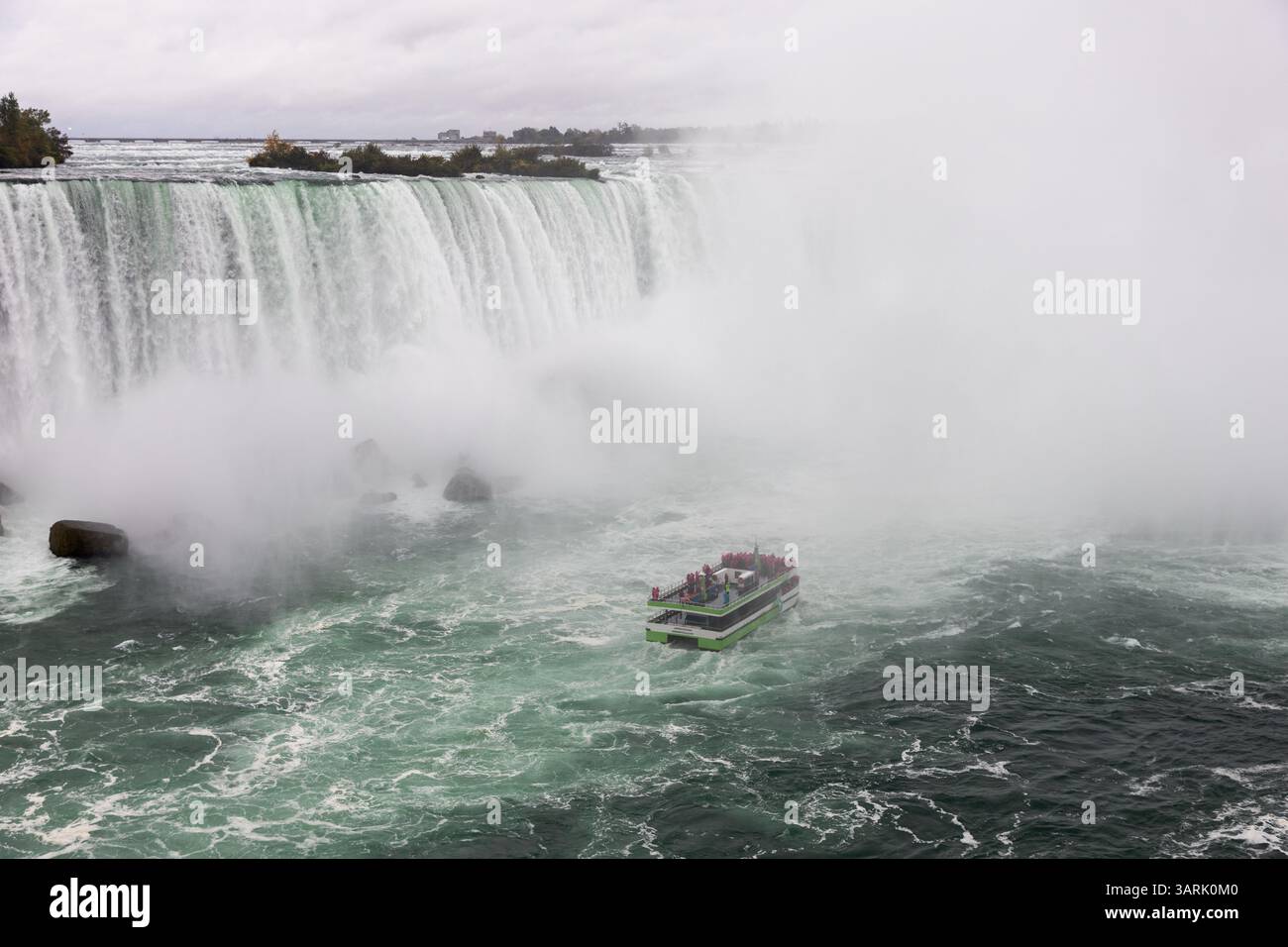 Niagara Falls boat tour, Horseshoe Falls in Ontario, Canada Stock Photo ...