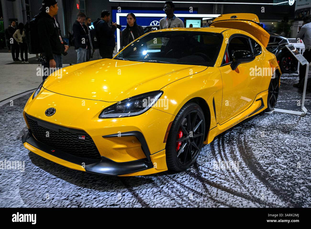 The Toyota GR86 Yuzu Special Edition on display during the 2025 New York International Auto Show ...