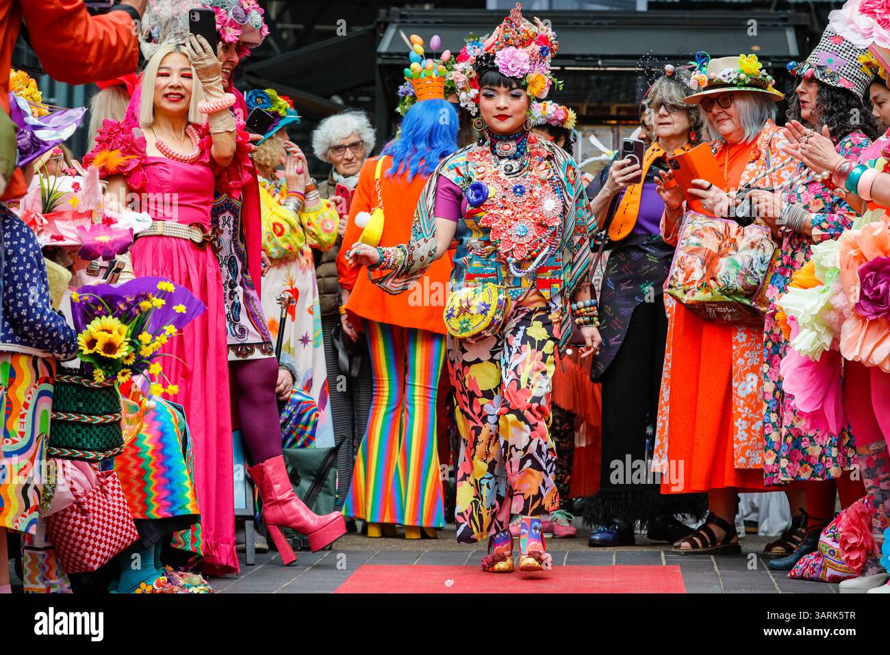 London, UK. 17th Apr, 2025. Cyd Kassandra (Skiyodu) in her hand-made ...