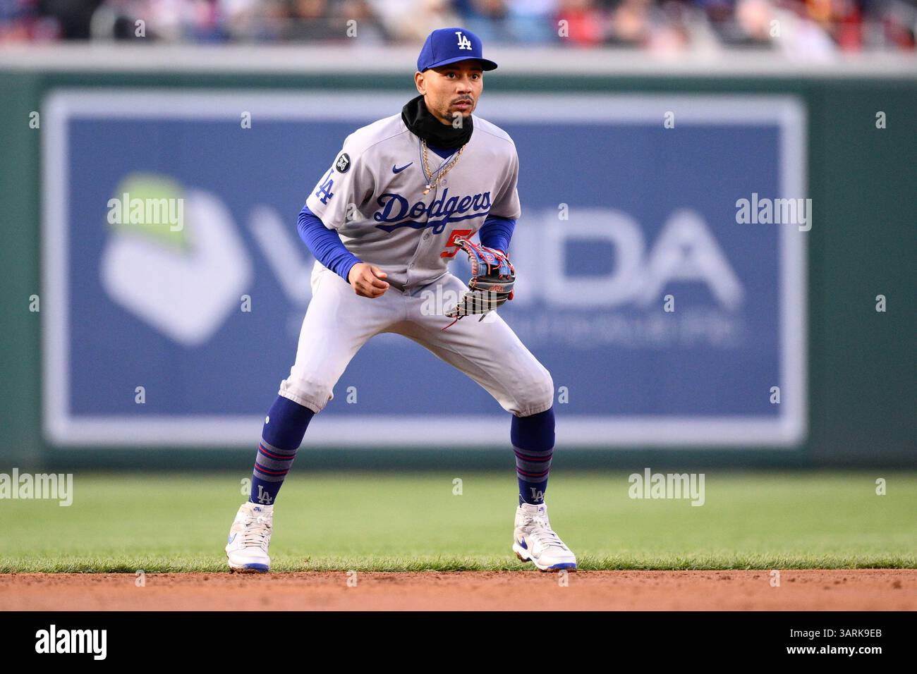Los Angeles Dodgers shortstop Mookie Betts (50) in action during a ...