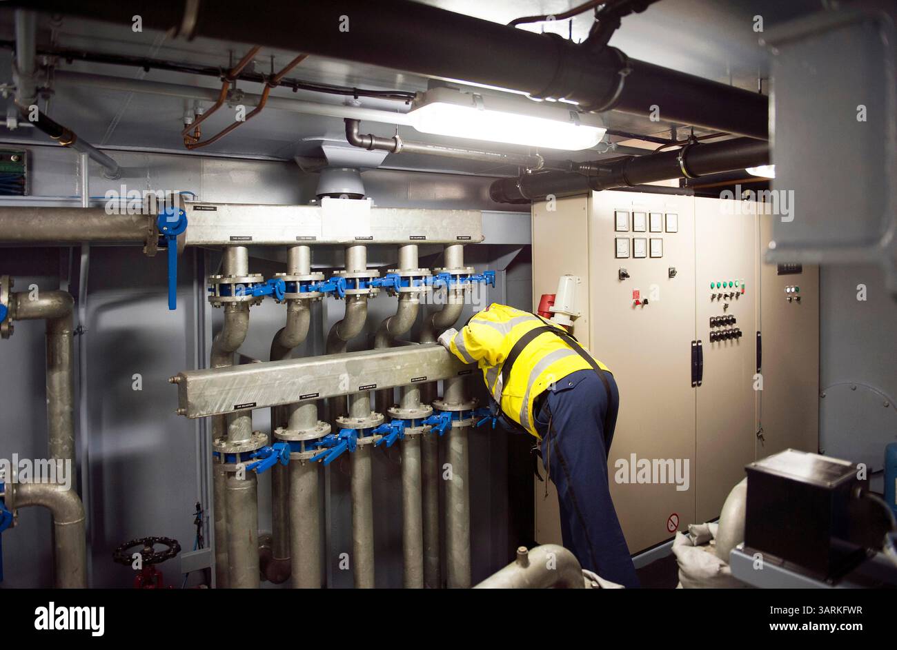 Sailor in engine room checks hi-res stock photography and images - Alamy