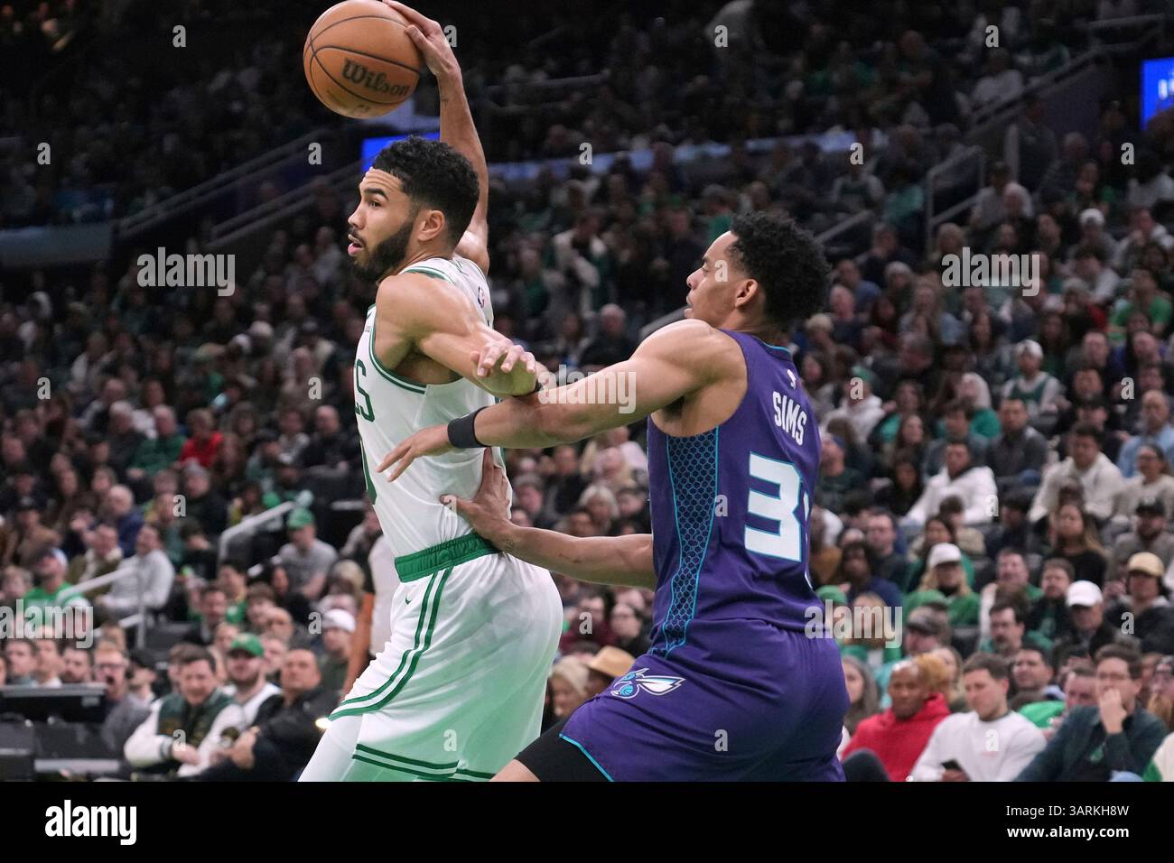 Boston Celtics forward Jayson Tatum (0) during the second half of an ...