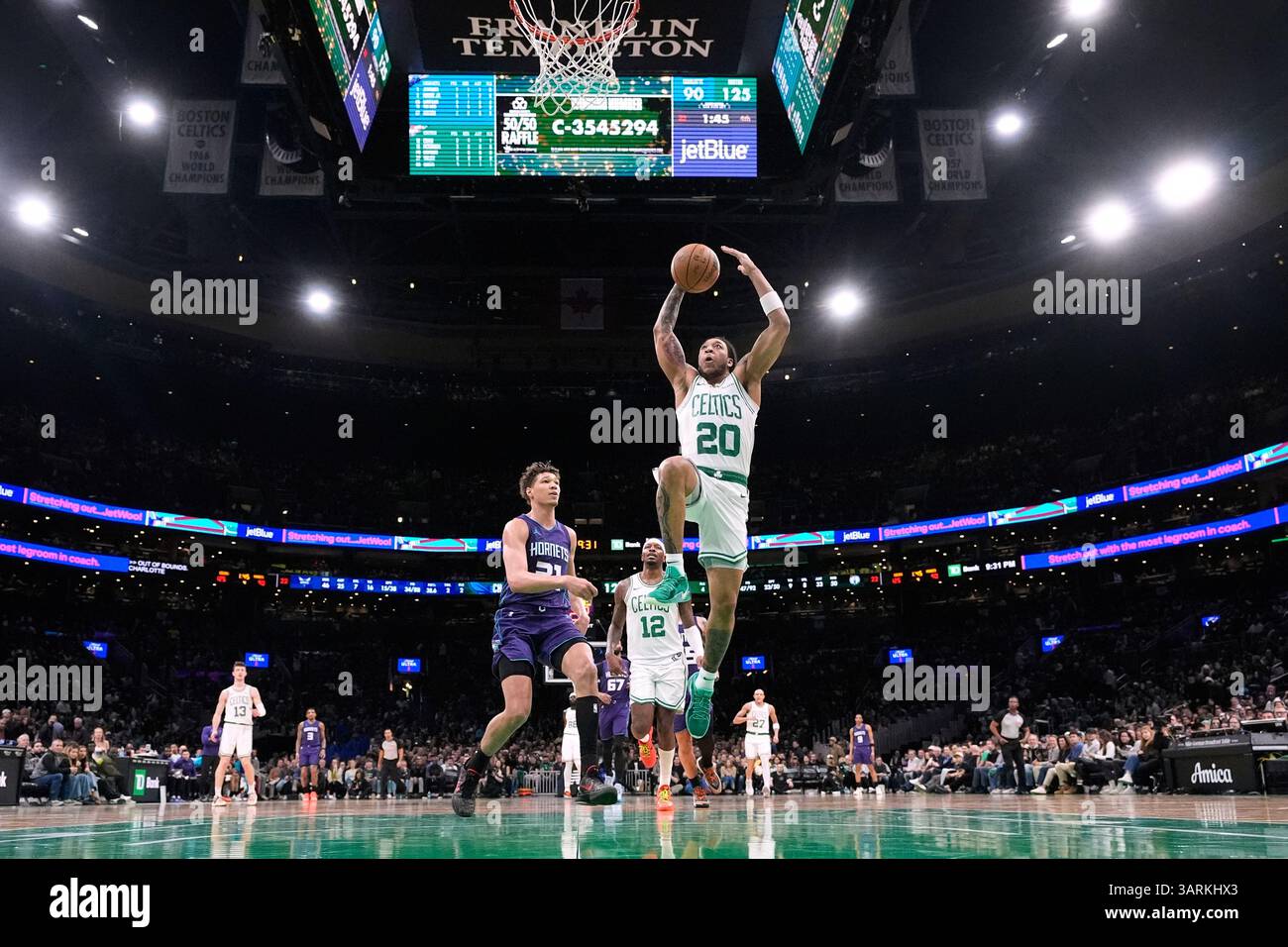 Boston Celtics guard JD Davison (20) during an NBA basketball game ...