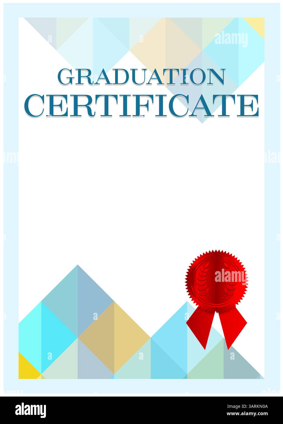 Blank graduation certificate as background. Mockup for design Stock ...