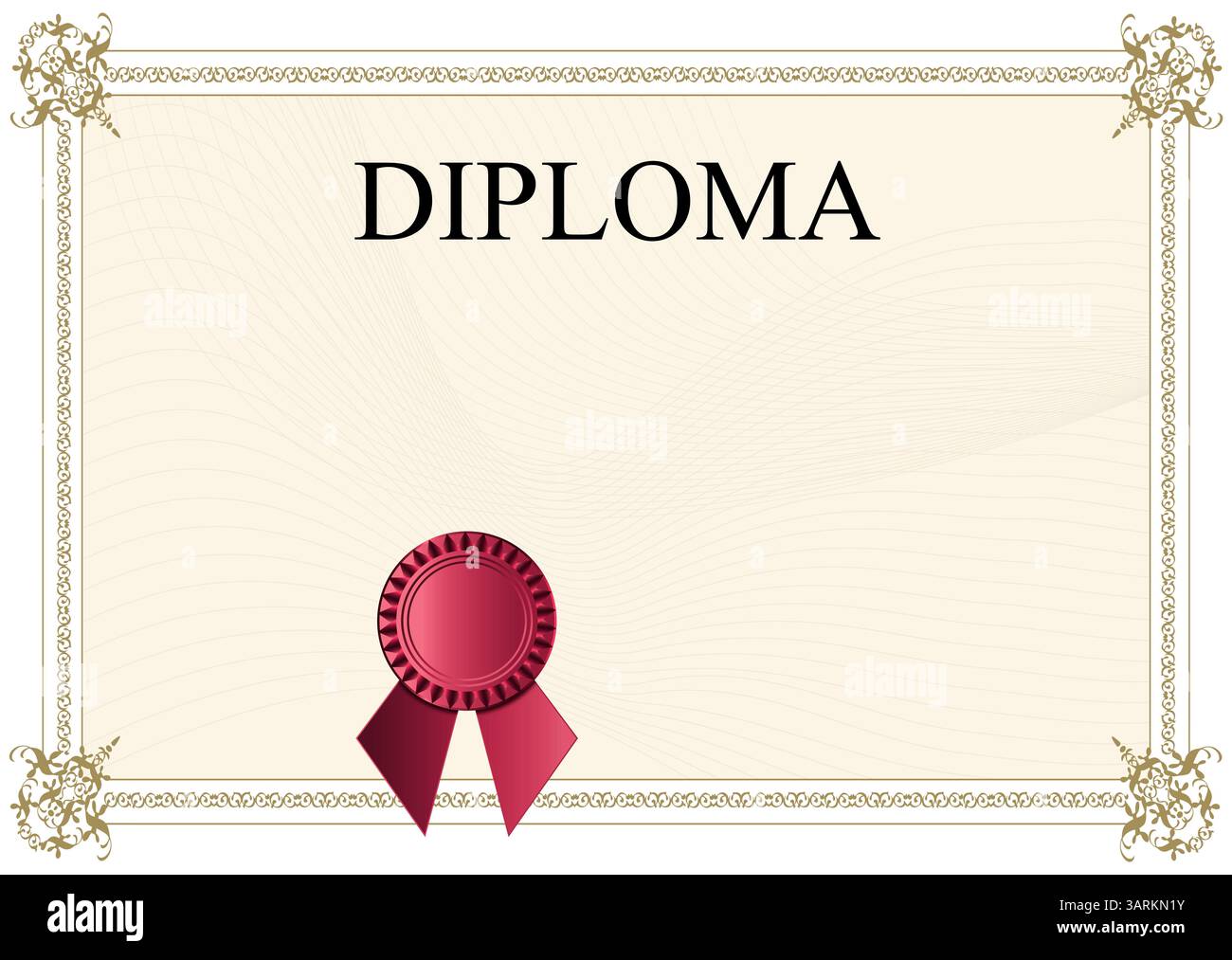 Blank diploma form as background. Mockup for design Stock Photo - Alamy