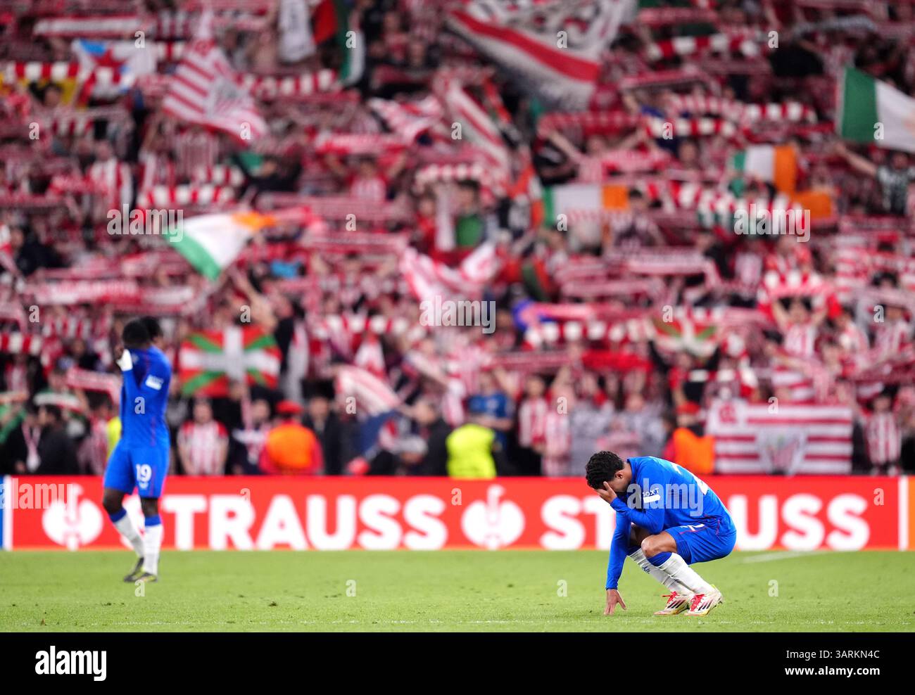 Rangers' Jefte reacts following the UEFA Europa League quarter-final ...