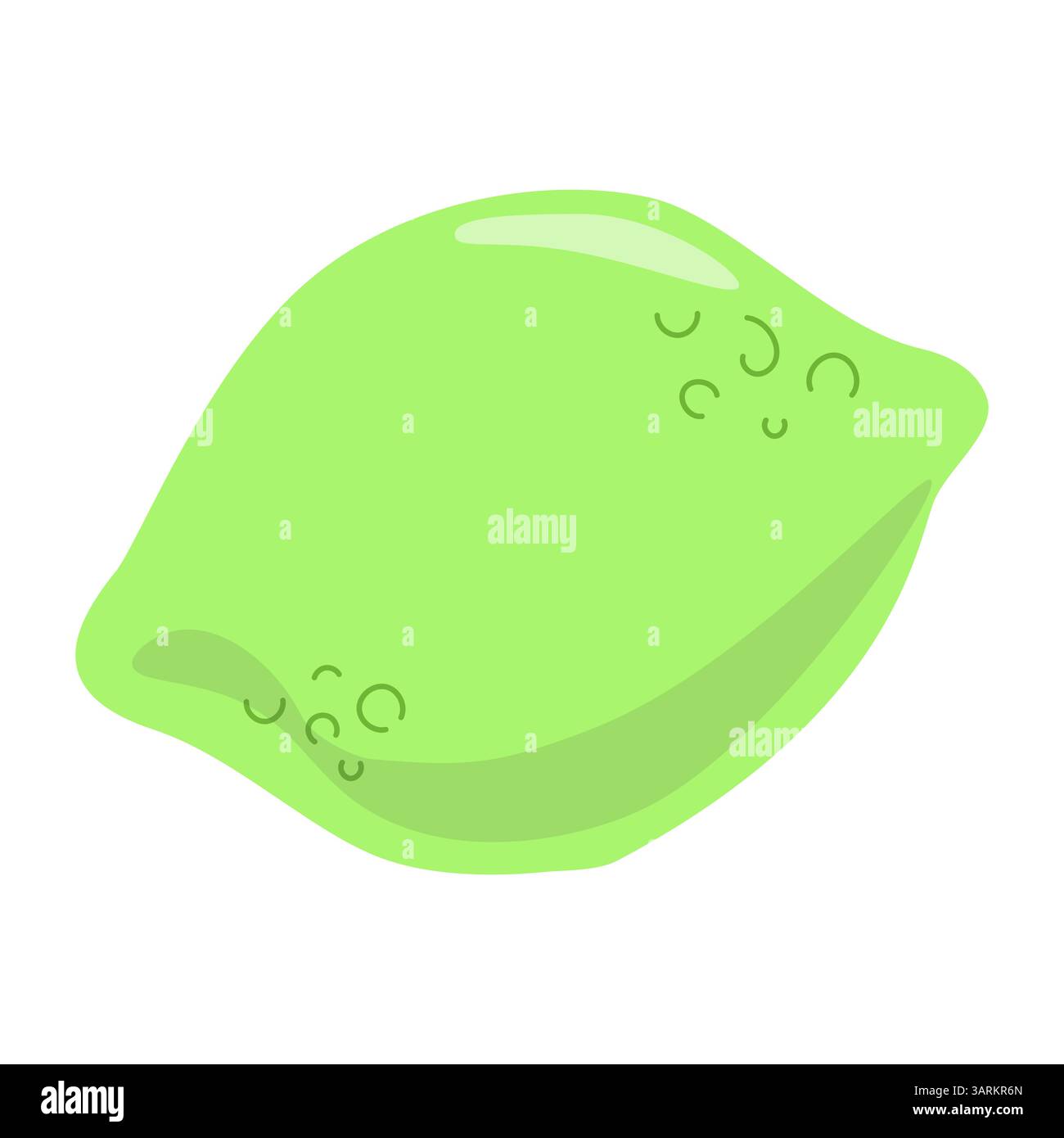 A vibrant green lime rests on a plain background, showcasing its glossy ...