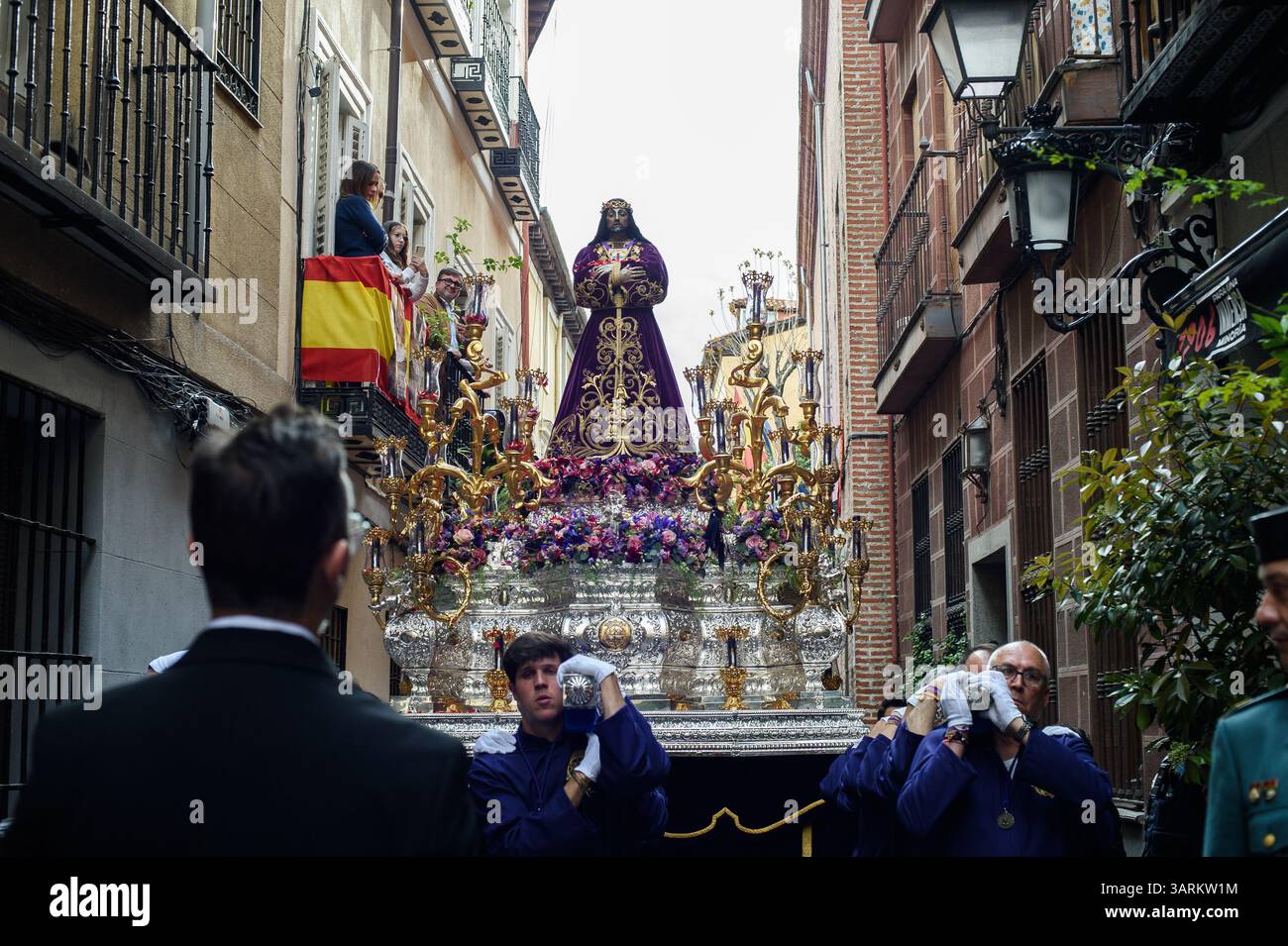People during the procession of Our Father Jesus of Nazareth the Poor ...