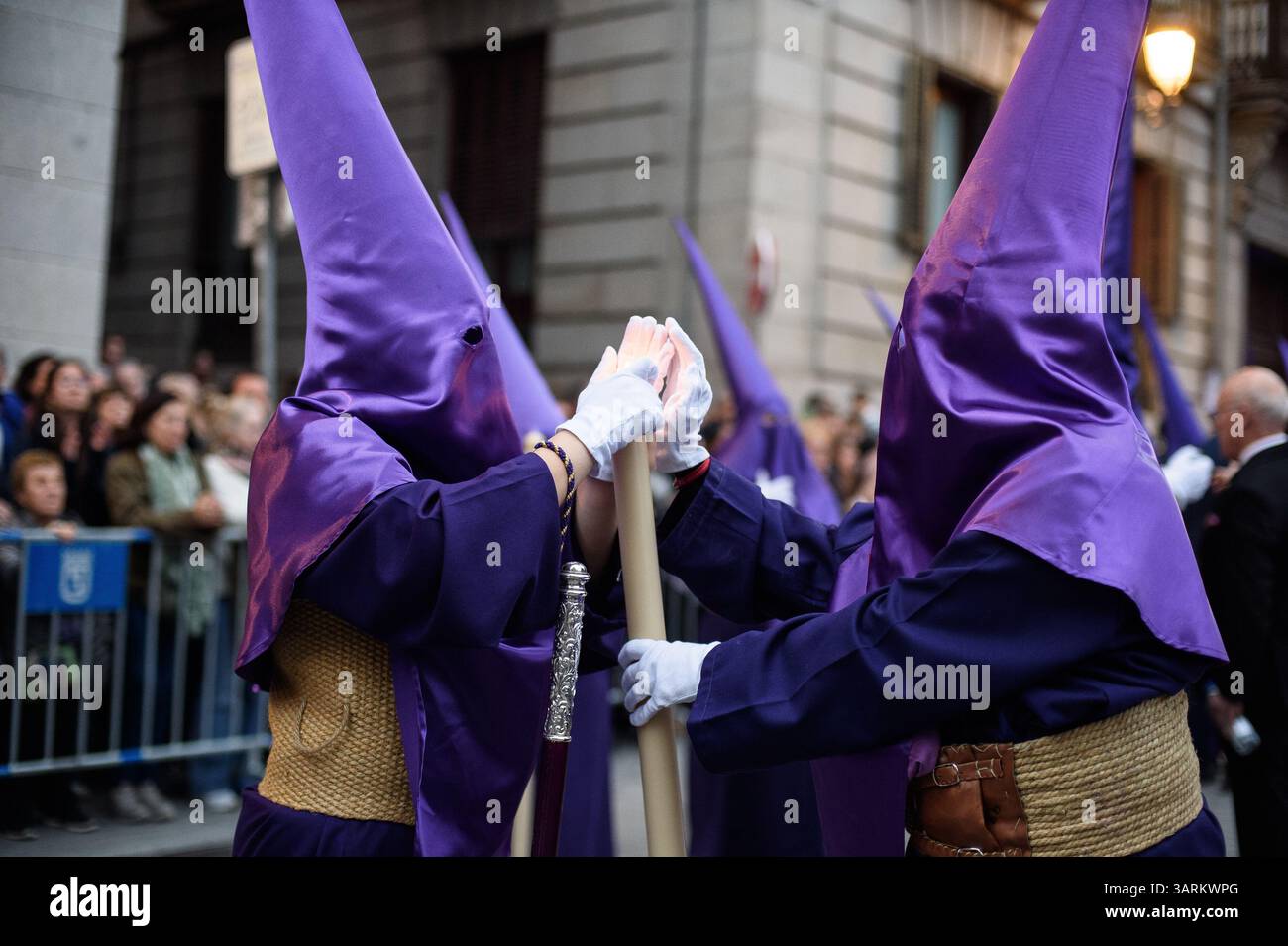 People during the procession of Our Father Jesus of Nazareth the Poor ...