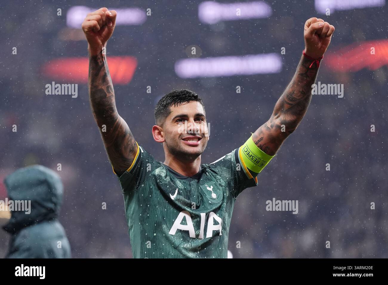 Tottenham Hotspur's Cristian Romero after the UEFA Europa League ...