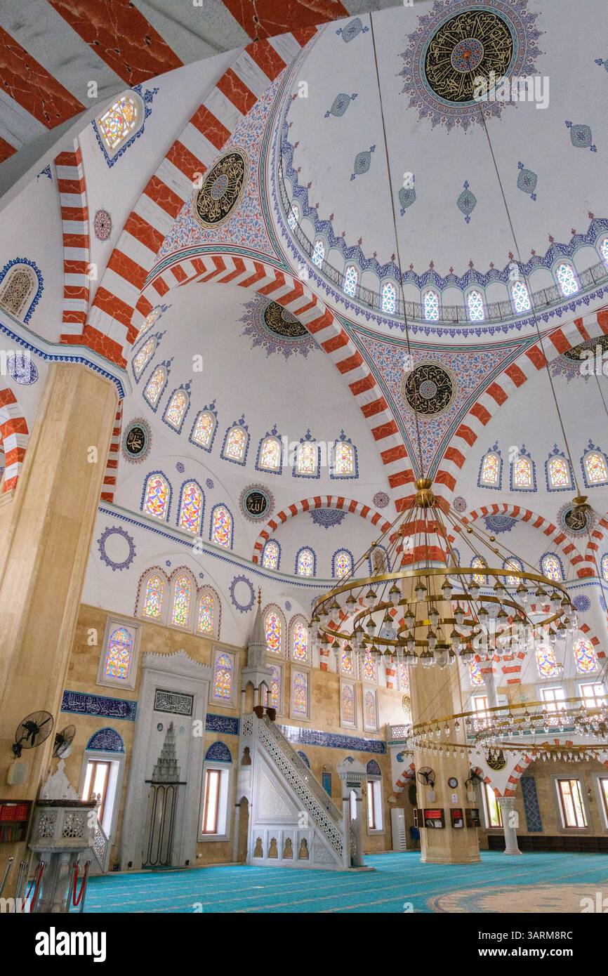 Ghana, Accra. Ghana National Mosque Interior, Facing the Mihrab and the ...
