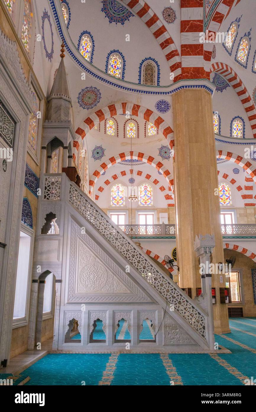 Ghana, Accra. Ghana National Mosque Interior, Facing the Minbar Stock ...