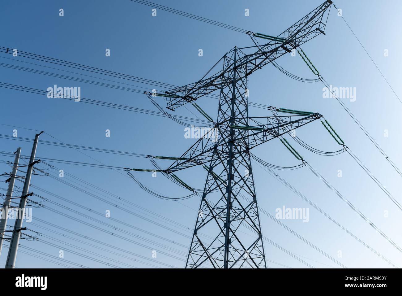 High-voltage lines and power towers, power transmission from nuclear ...