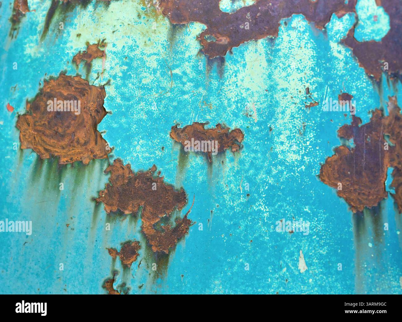 Heavily weathered metal background - Rusted iron surface with eroded ...