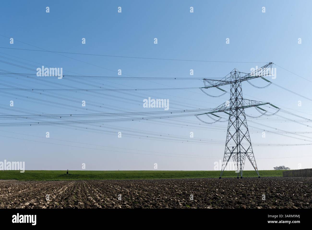 High-voltage lines and power towers, power transmission from nuclear ...