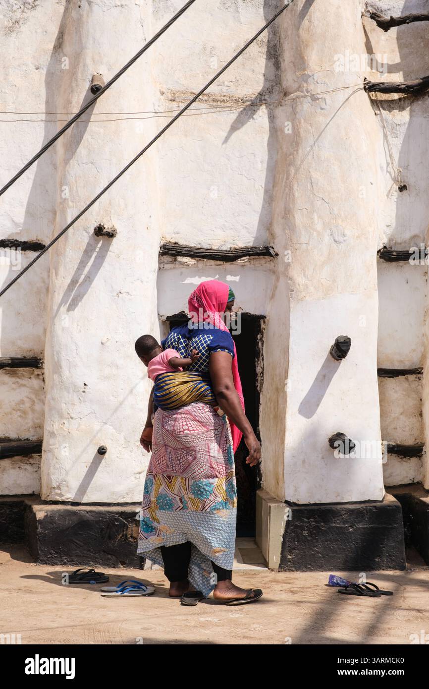 Ghana, Banda Nkwanta. Sudanic Style Mosque. Women Exiting through Women ...
