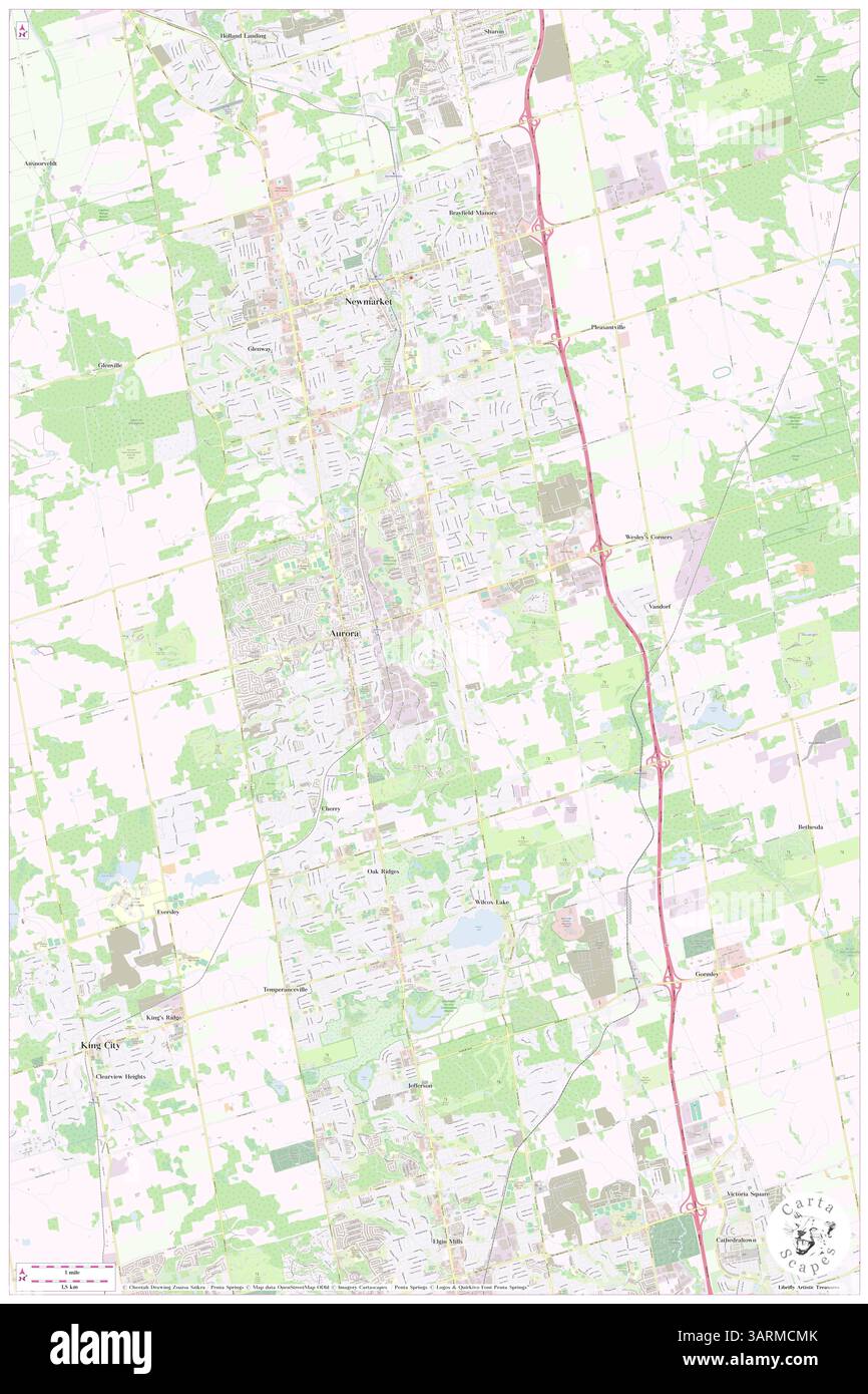 Map of aurora ontario Cut Out Stock Images & Pictures - Alamy