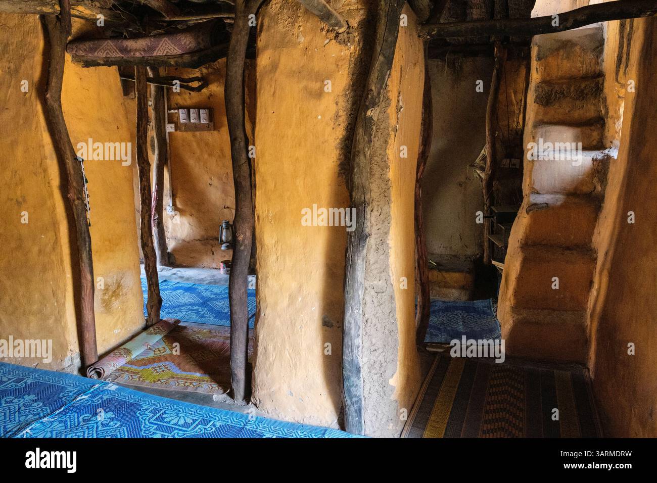 Ghana, Maluwe Mosque, in the Sudanic Style. Interior View, Stairs to ...