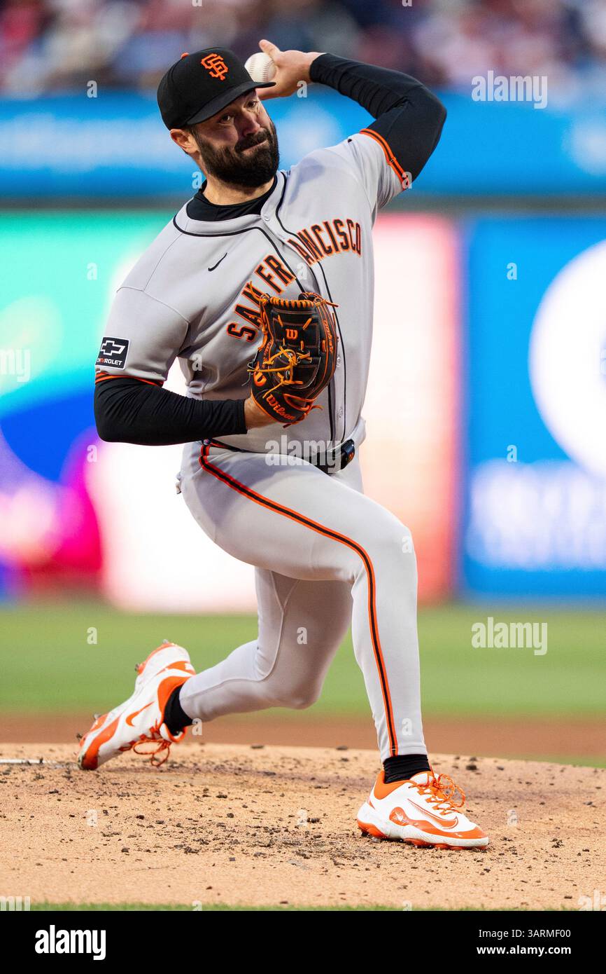 San Francisco Giants starting pitcher Robbie Ray delivers during the ...