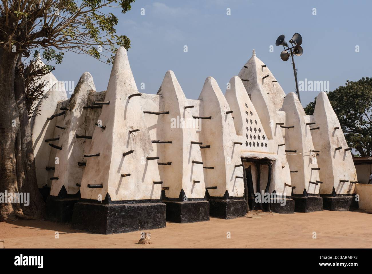 Ghana, Larabanga. Ghana's Oldest Mosque, Built in Sudanic Style. Poles ...