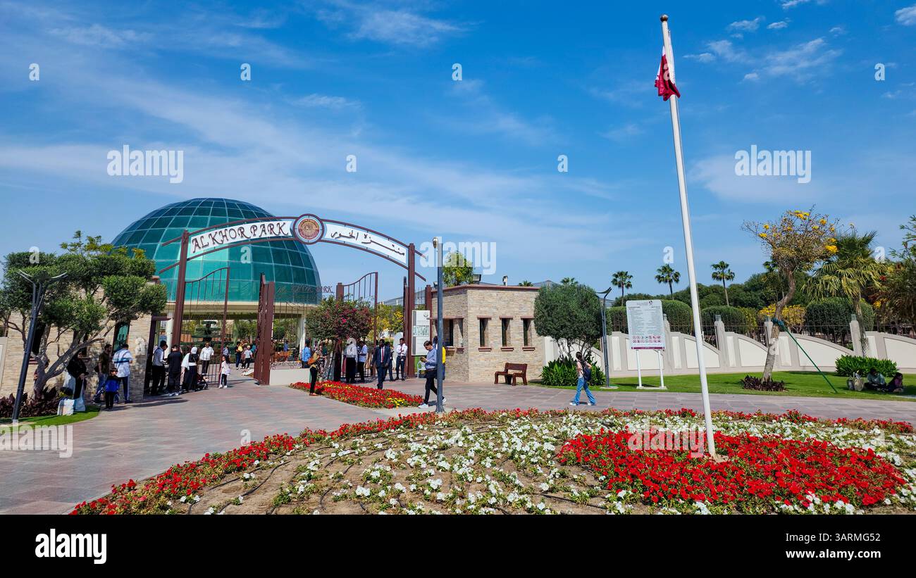 Al Khor, Qatar - April 16, 2025: A peaceful view of Al Khor Park with ...