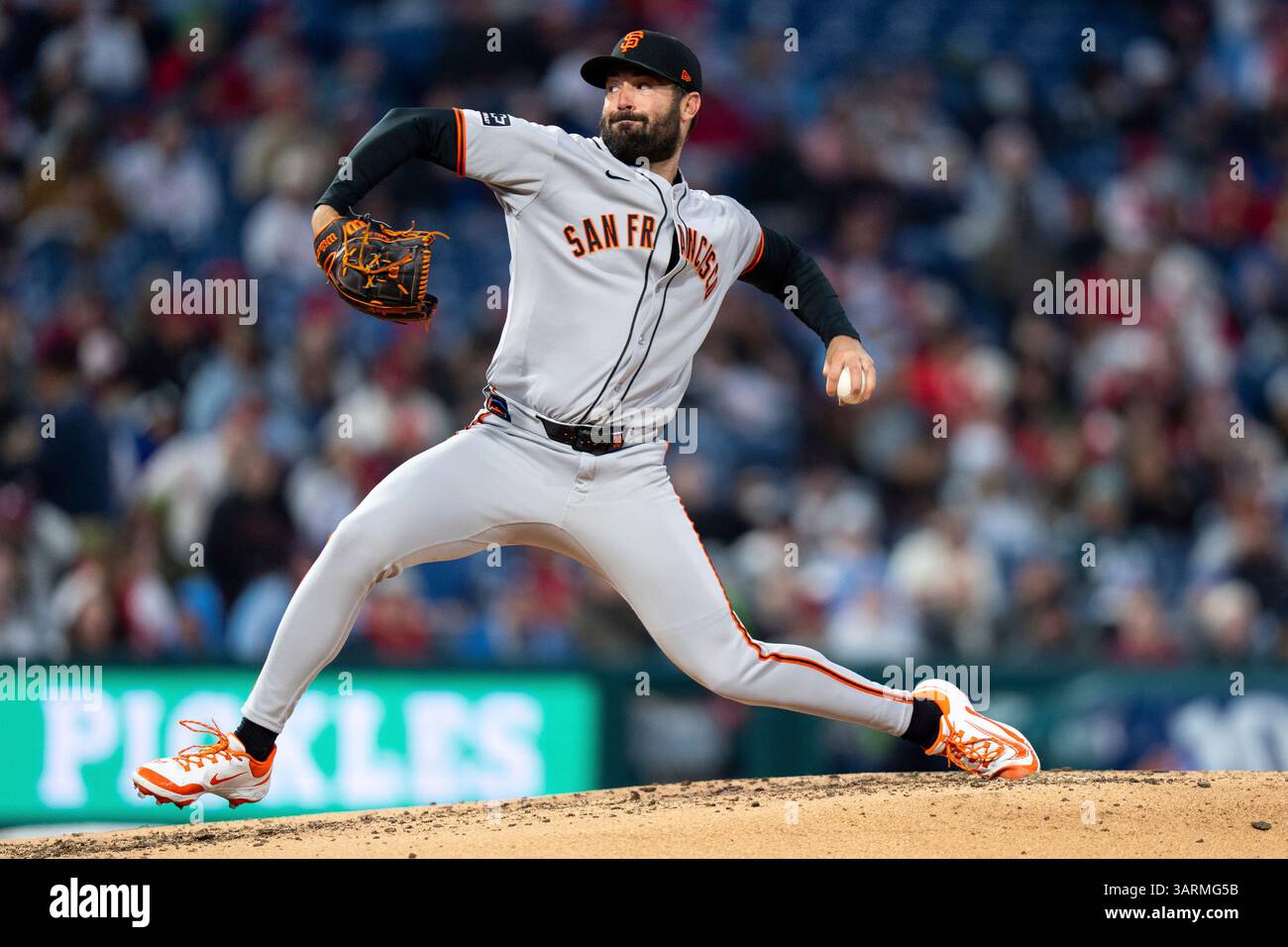 San Francisco Giants starting pitcher Robbie Ray delivers during the ...