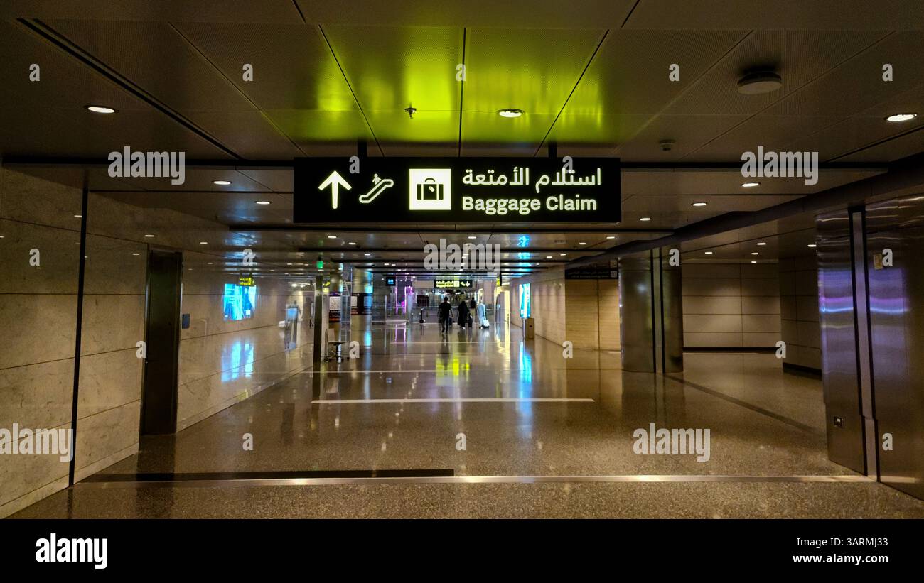 Doha, Qatar - April 16, 2025: Baggage claim section at Hamad ...